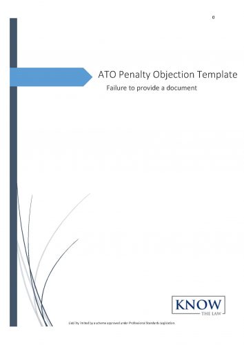 (penalty) ATO objection template example|Tax Lawyers| ATO Tax Audit