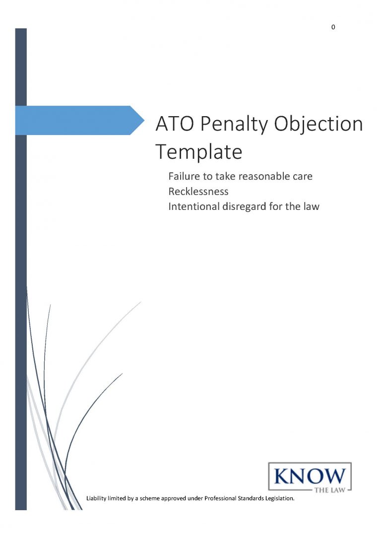 (penalty) ATO objection template example|Tax Lawyers| ATO Tax Audit