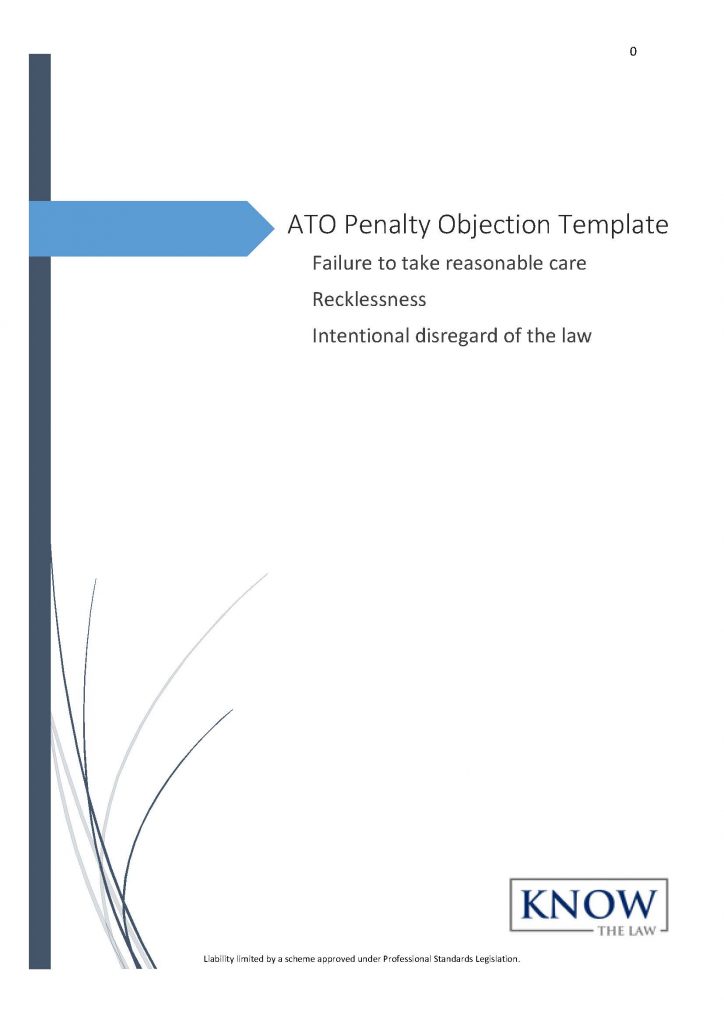 (penalty) ATO objection template example|Tax Lawyers| ATO Tax Audit